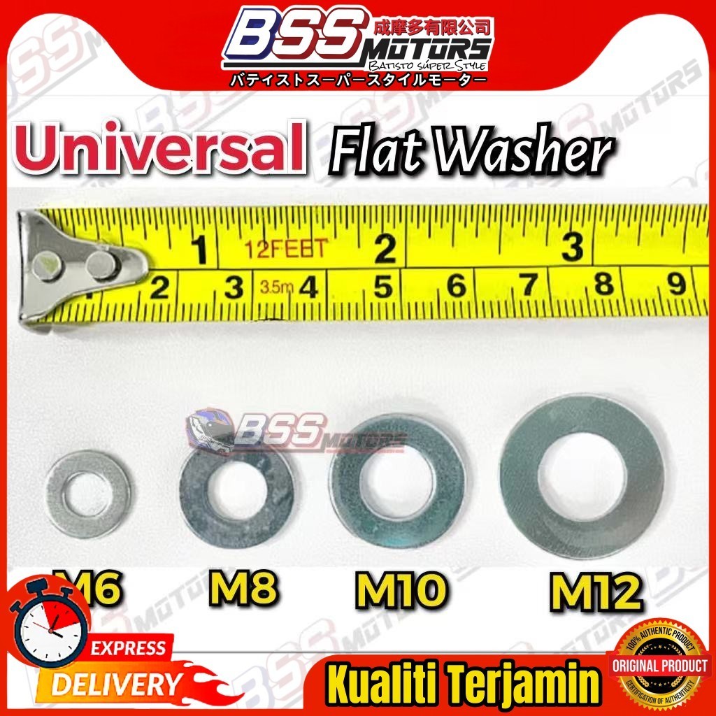 Universal Flat Washer M6 M8 M10 M12 Stainless Steel Plain Washers Washer for Motorcycle Number ...