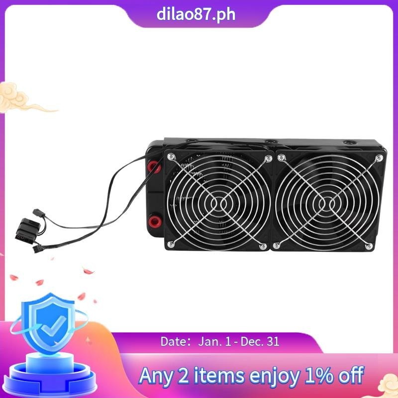 Aluminum 2 Fans 240mm 10 Water Cooling Cooler Computer Radiator with ...