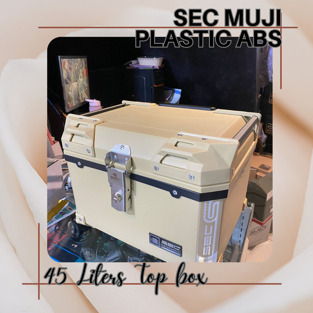 SEC muji plastic abs motorcycle top box 45L | Shopee Philippines