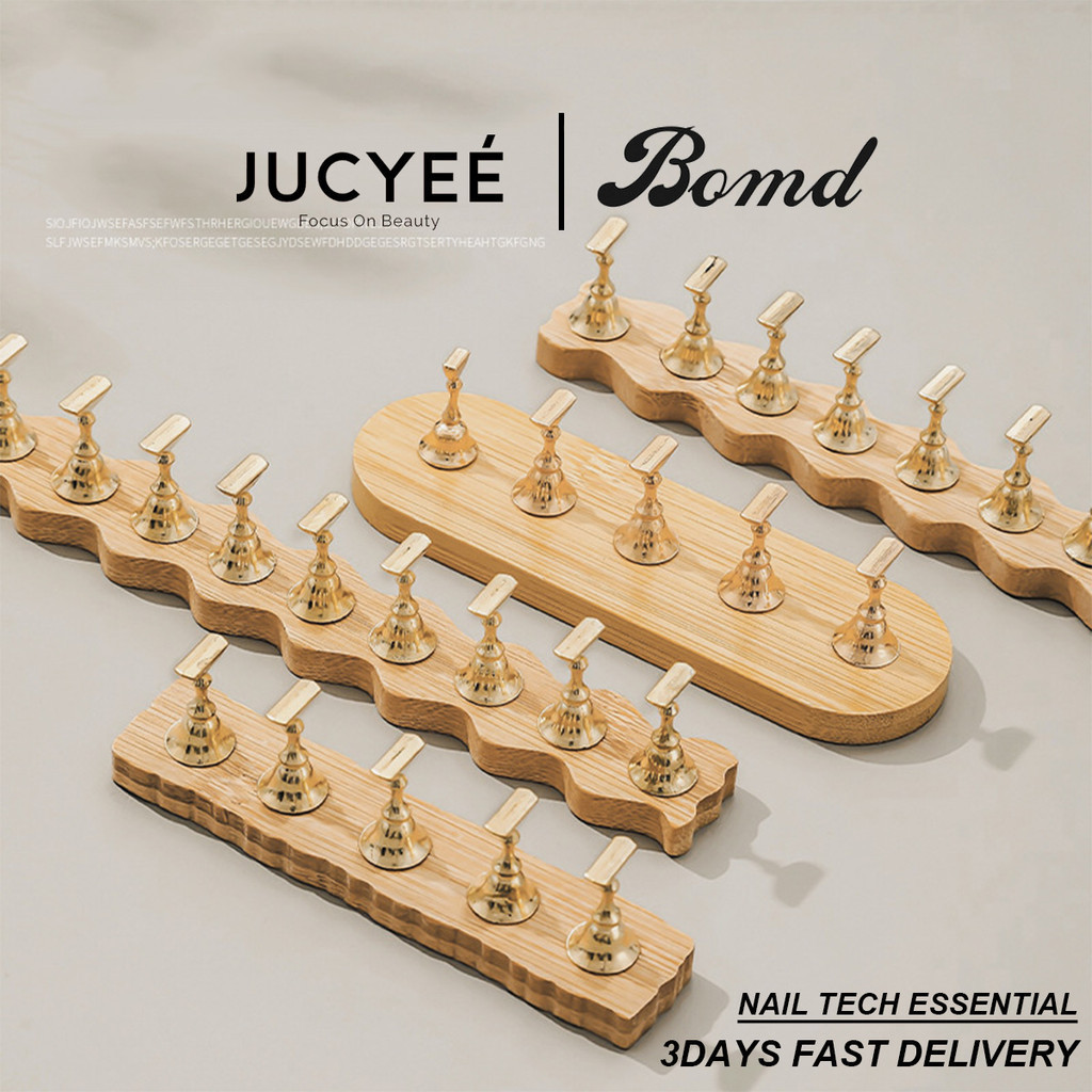 BOMD Nail Art Display Anti-slip Stand Wooden Base Steel Base Nail Tips ...