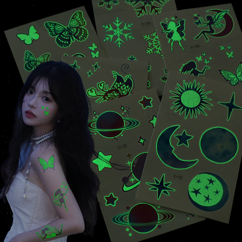 Luminous Temporary Tattoo - Butterfly Body Tattoos Stickers - For Women ...