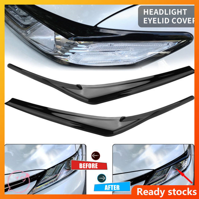 HIUSSNGHA 2pcs Headlamp Eyebrow Eyelid Sticker Trim Cover Sequin Frame ...