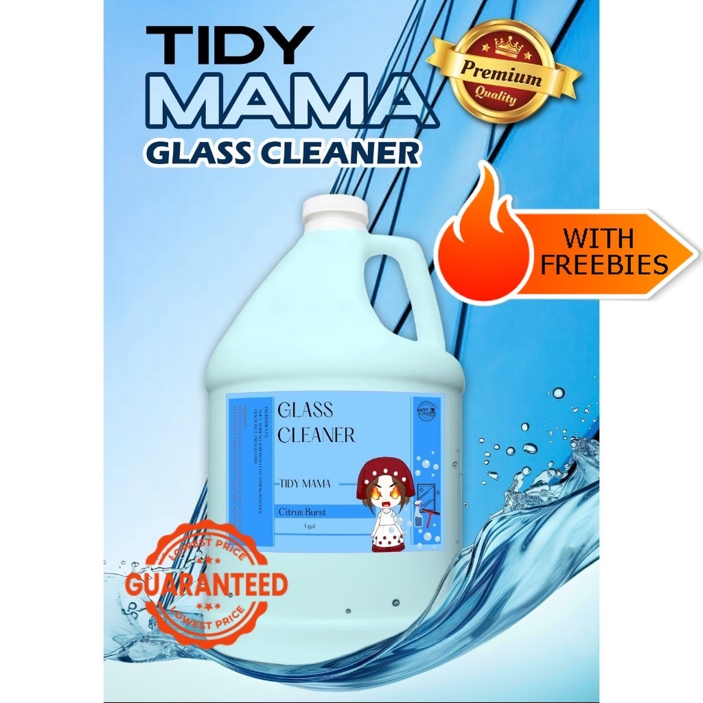 TIDY MAMA GLASS CLEANER W/ STREAK REMOVING FORMULA PREMIUM SCENT 1 GAL ...