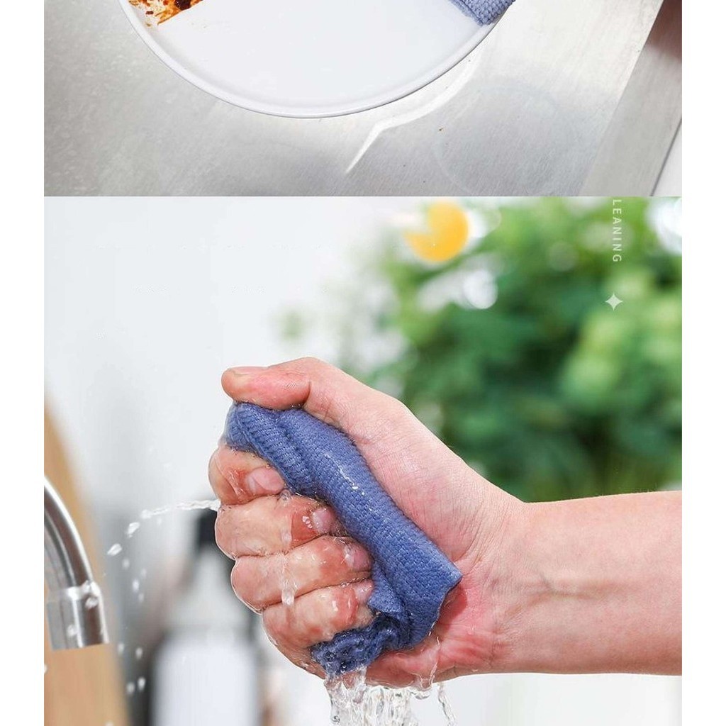 Removable Dishcloth Reusable Absorbent Microfiber Kitchen Dishcloth ...