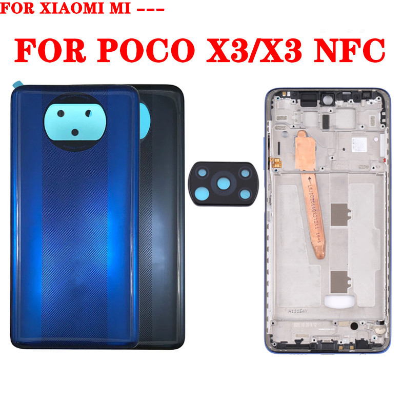Middle Frame Back Cover For Xiaomi POCO X3 / X3 NFC Back Battery Rear ...