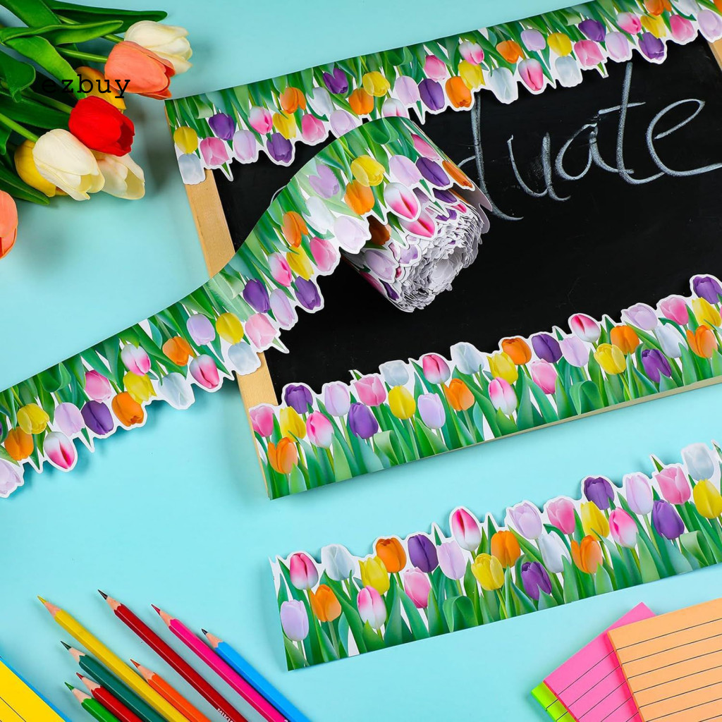 [EY] Decorative Paper Adhesive Paper Colorful Tulip Flower Bulletin ...