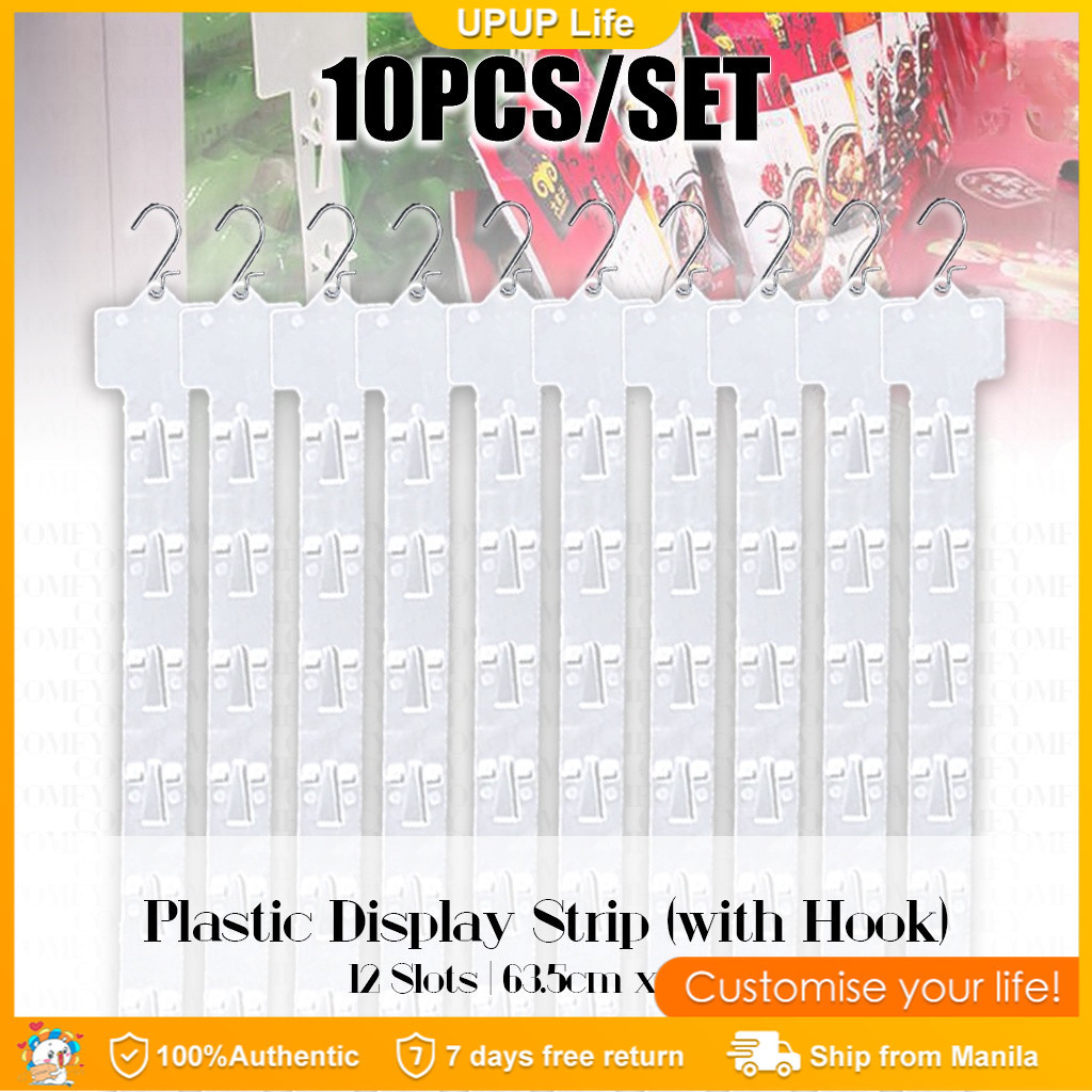10pcs Station Hanging Strips Plastic Display Merchandise Strip with ...