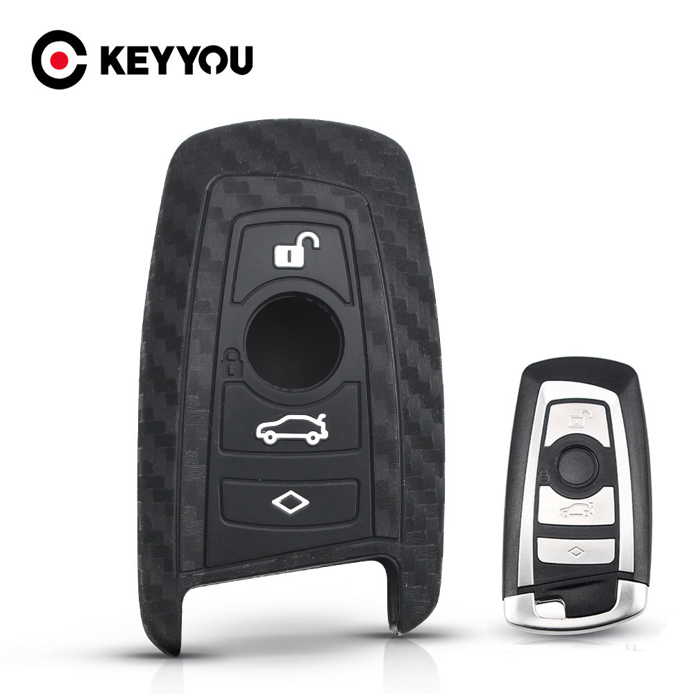 Carbon Silicone Remote Car Key Cover Case For BMW 1 2 3 4 5 6 7 M ...