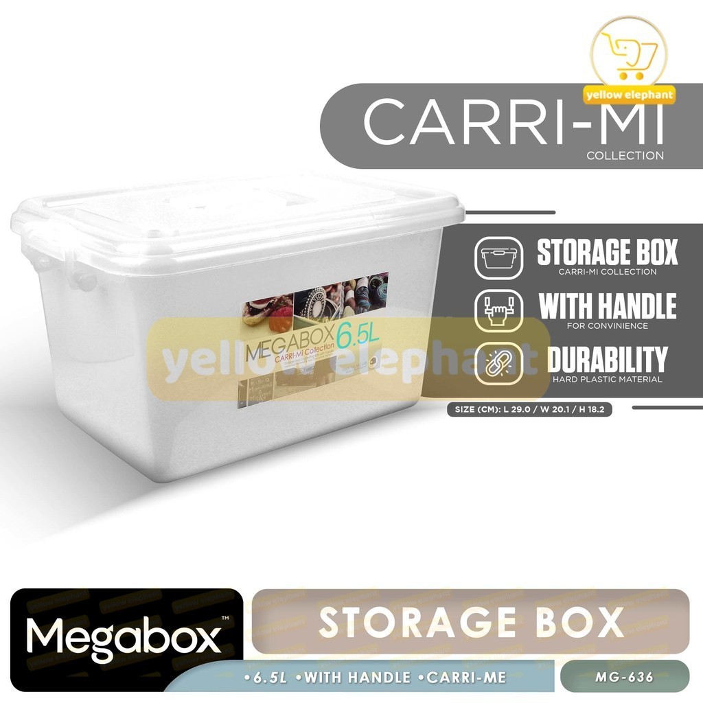 Megabox Storage Box With Handle Carrie-Me Series 6.5 Liters | Shopee ...
