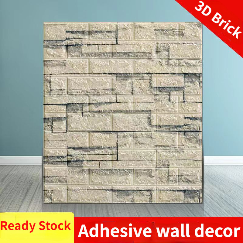 wallpapers Adhesive Wall paper Dinding 3D Wallpaper Brick Foam Stickers ...