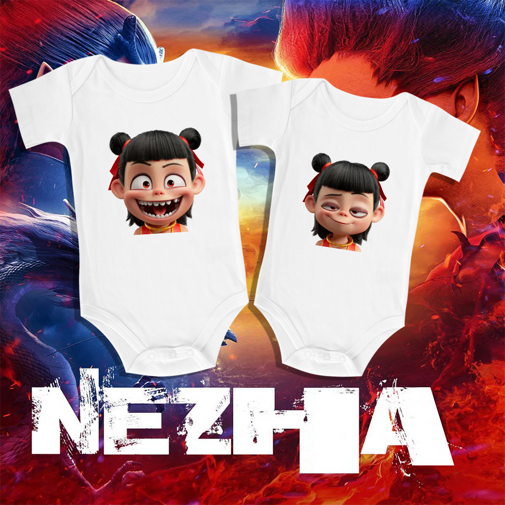 Nezha Pattern Cotton Baby Onesie Nezha Cartoon Baby Romper | Shopee ...
