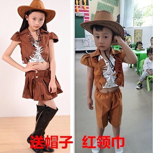 Children's Cowboy Busy Performance Costume Western Cowboy Dance Costume ...