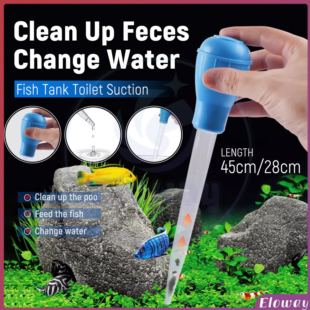ELY Aquarium Clean Tool Fish Tank Siphon Pump Water Changer 30ml 50ml ...