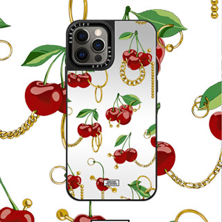 CASETiFY X Cherry chain PC Sliver Black Mirror Hard iPhone Case For ...