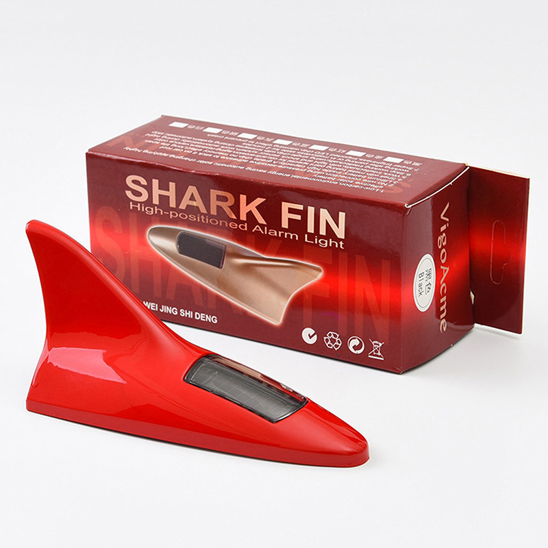 IGO Universal LED Light Car Shark Fin Antenna with Solar Energy Auto ...