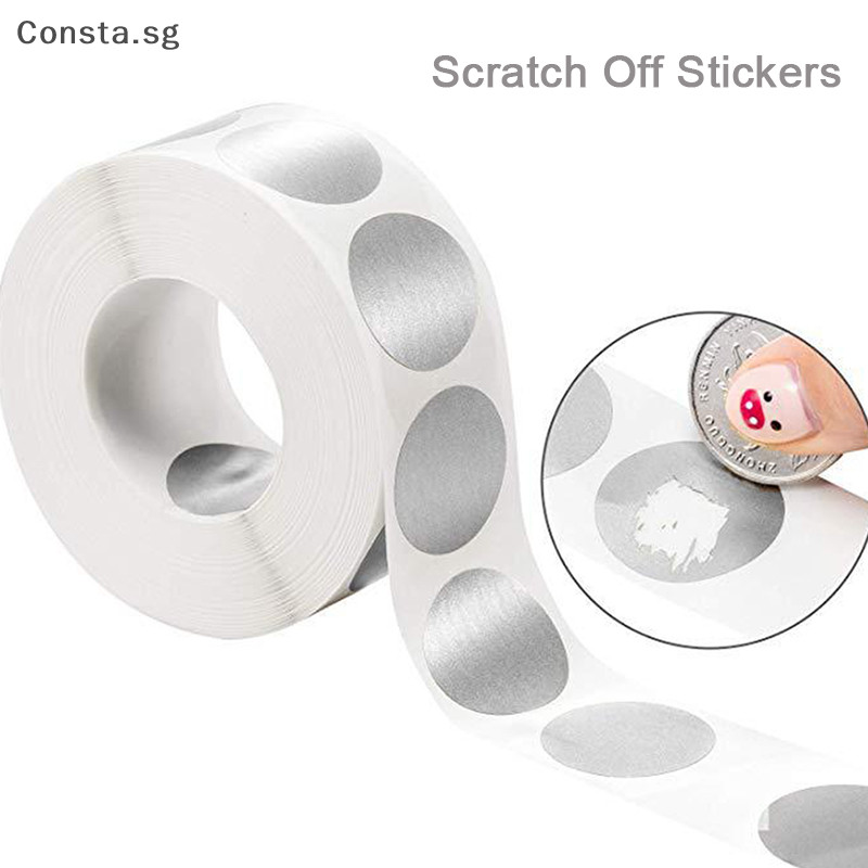 ]Cons] 300pcs 2.5cm Round Silver Scratch Off Stickers Labels Tickets ...