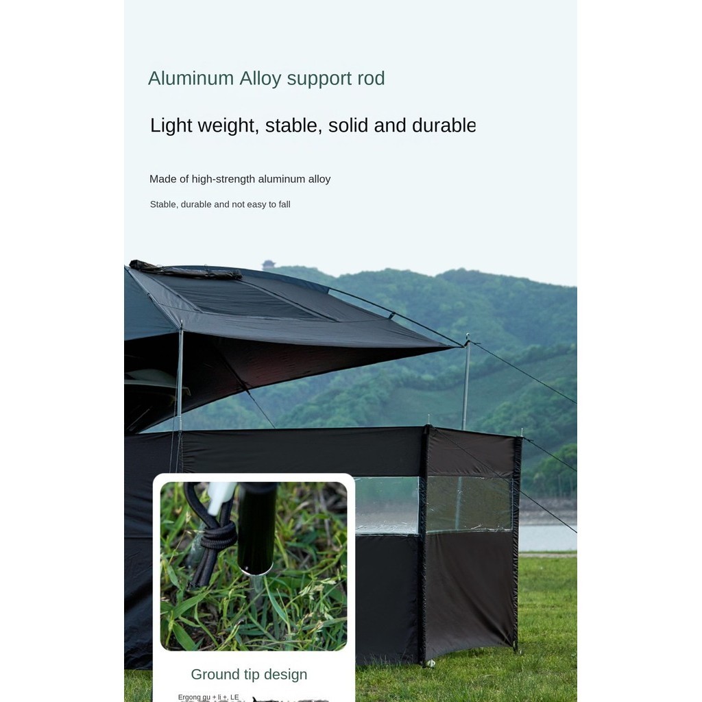 Mobi Garden Black Windscreen 500x120cm Wind Breaker Shield Camping ...