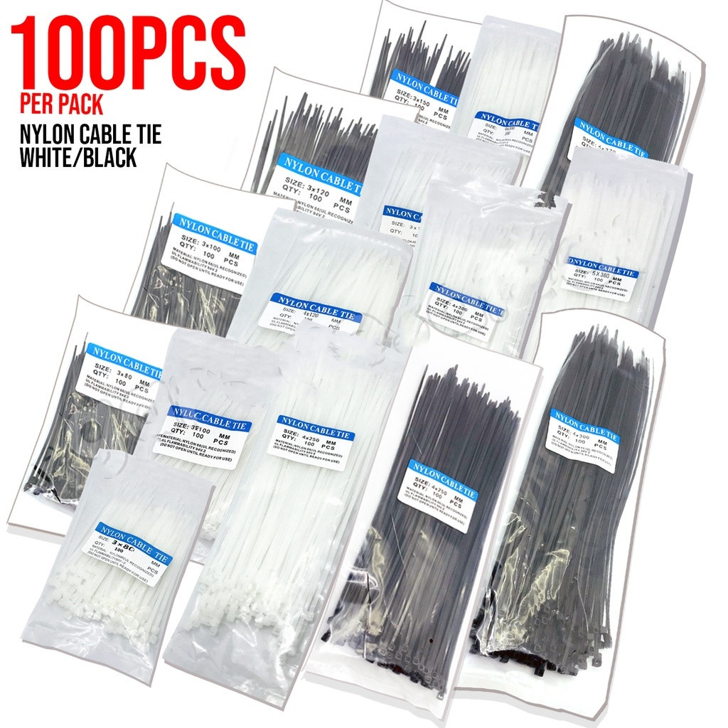 100pcs Multipurpose Nylon Cable Tie Self Locking Zip Ties Cable Strap ...