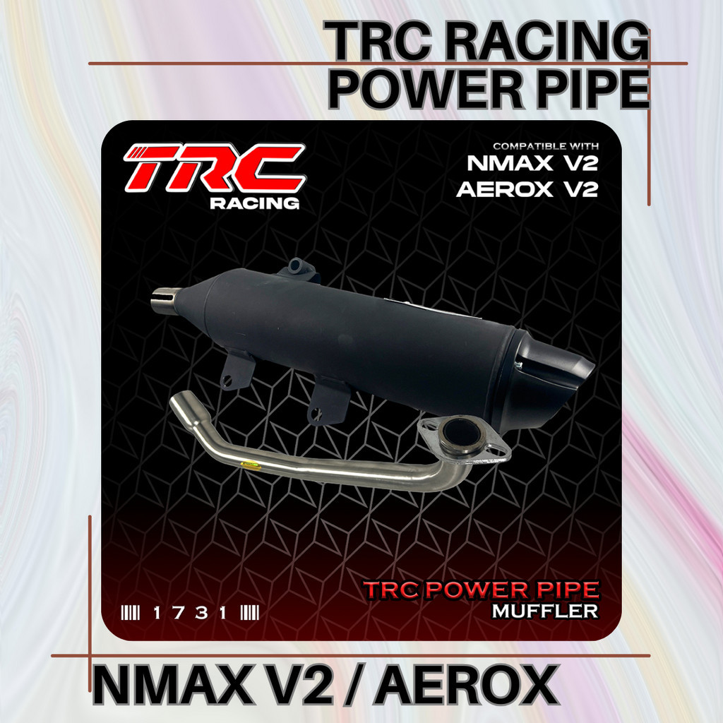 TRC Racing NMAX V2 / AEROX V2 Power Pipe Muffler Exhaust with Removable ...