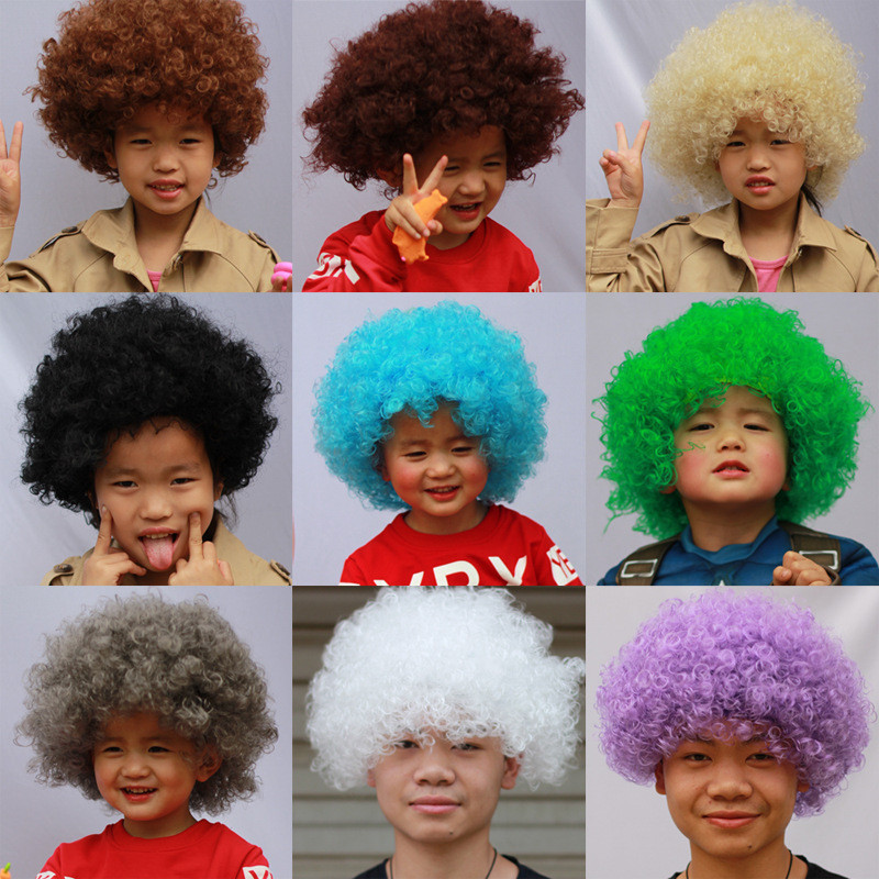 YOUJ Fashion Curly Afro Wigs Disco Men Women Fancy Dress Cosplay ...