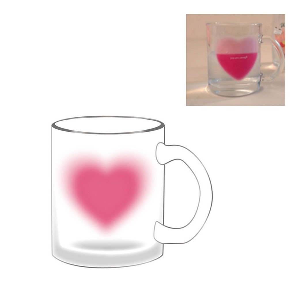 MINISO Pink Romance Series Color Changing Glass Mug 330mL | Shopee ...