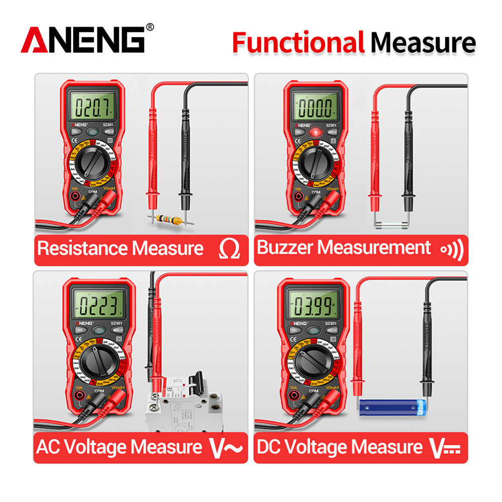 ANENG SZ301 SZ302 Digital Multimeter AC/DC Votage Tester NCV Detector ...