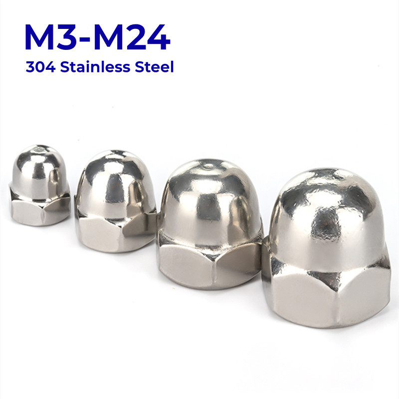 304 Stainless Steel Acorn Nuts M3 M4 M5 M6 M8 M10 M12 M14 M16 M18 M20 M22 M24 Hex Cap Nut Domed ...