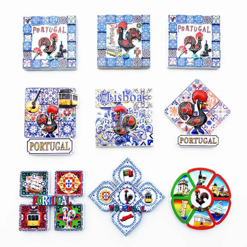 Refrigerator Magnet Portugal Series Creative 3D Printing Mosaic Travel ...