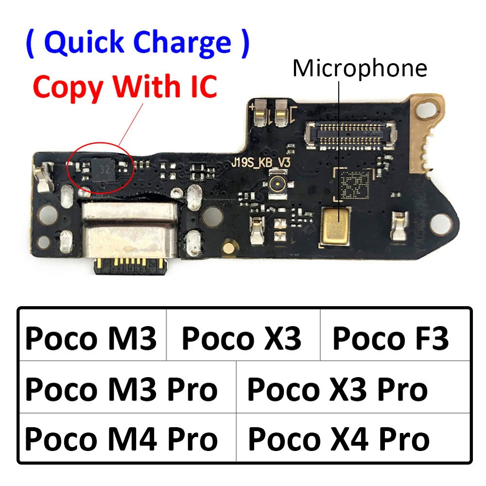 USB Charging Port Charger Board Flex Cable For Xiaomi Poco M3 F1 F2 Pro ...