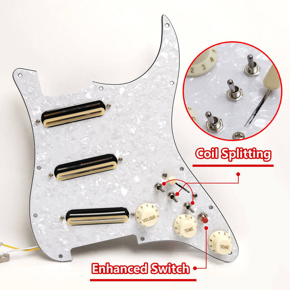 Prewired Loaded Guitar Stratocaster Pickguard Coil Splitting Single ...