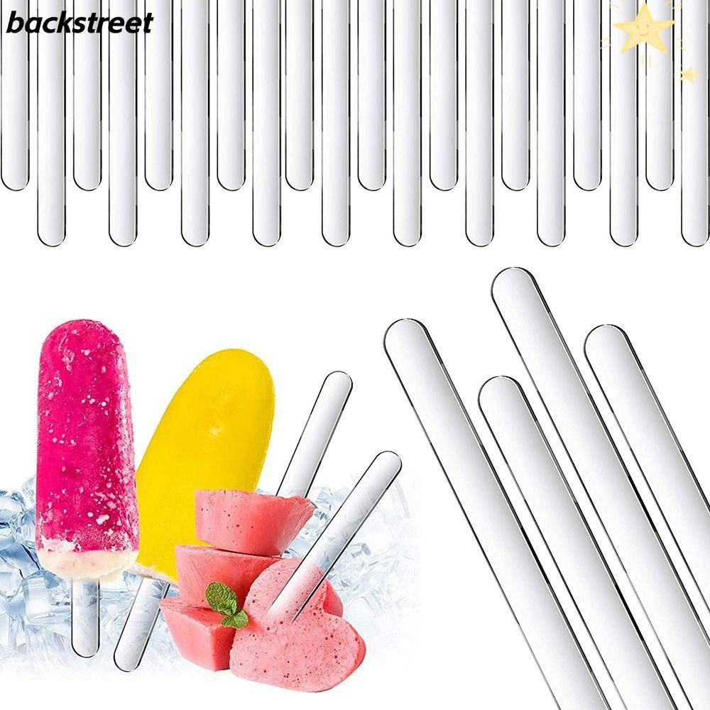 BACKSTREET 20Pcs Reusable Ice Cream Sticks, Summer Acrylic Popsicle ...