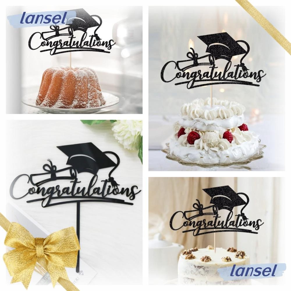 LANSEL Congrats Cake Topper, Acrylic 2024 Congratulations Cake Toppers, Party Supplies Bachelor ...