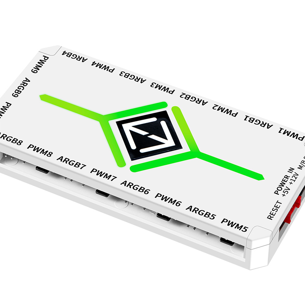 4pin Pwm 9 Ports Rgb Fan Controller 5v 3pin Argb Cooling Fan Hub Splitter Sata Powered Smart