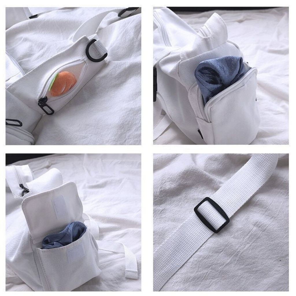 YQY Unisex Japanese Harajuku Canvas Sling Bag Sports Hip-hop Bags For ...