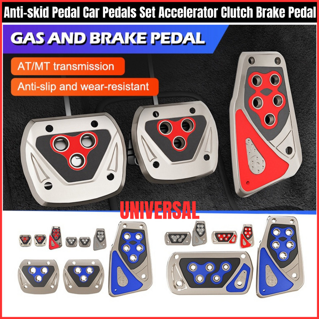 Universal Anti-skid Pedal Car Pedals Set Accelerator Clutch Brake Pedal ...