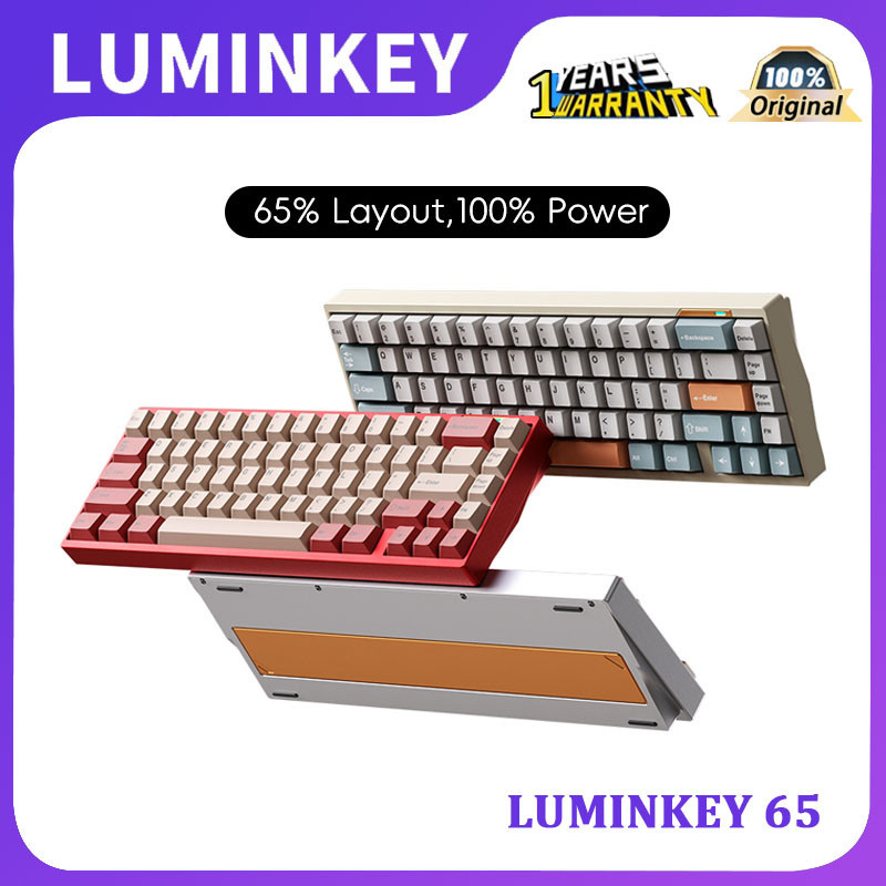 LUMINKEY 65 Three-mode Mechanical Bluetooth keyboard Customized Esports Wireless Gaming Keyboard ...