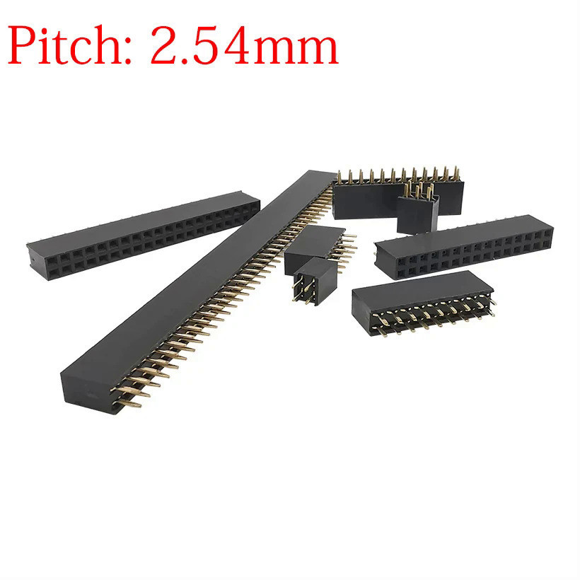 10Pcs 2.54mm 2x2/3/4/6/10/12/16/20/40Pin Connector Double Row Female Straight Pin Header Socket ...