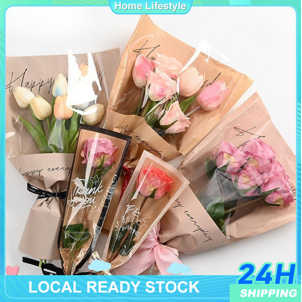 20PCS Bouquet Packing Bag Big Capacity Plastic Transparent Flower ...