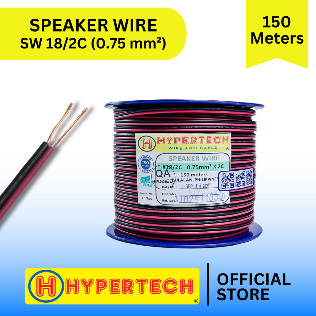 Hypertech SPEAKER WIRE # 18/2 150meters Used for General Purpose wiring ...
