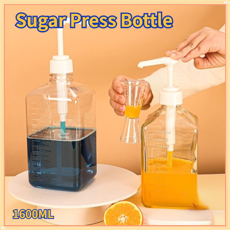 1600ML Sugar Press Bottle Fructose Squeeze Bottle Hand Pressure Bottle ...