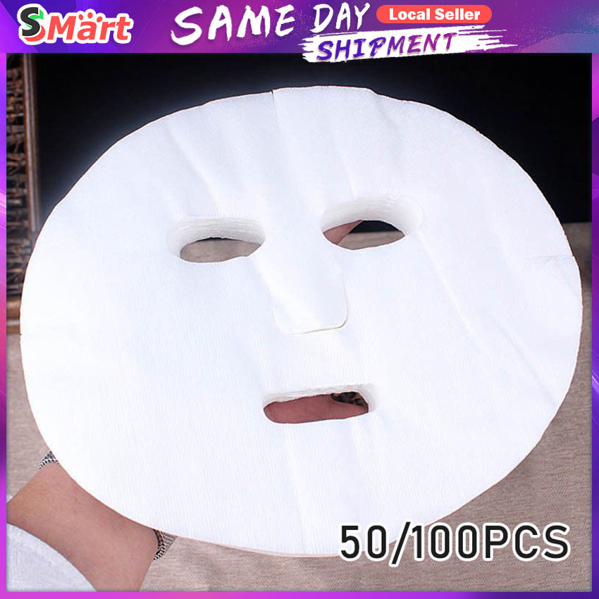50/100pcs Face Mask Paper Disposable Cotton Non-Woven Fabric DIY Facial ...
