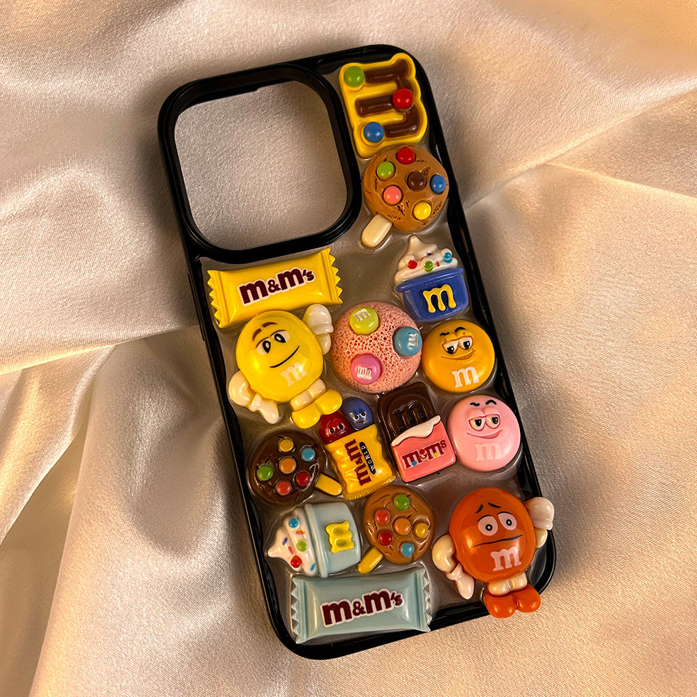 Funny 3D M&M's Glitter Gell Phone Case for Iphone 11 15 14 Pro Max 12 ...