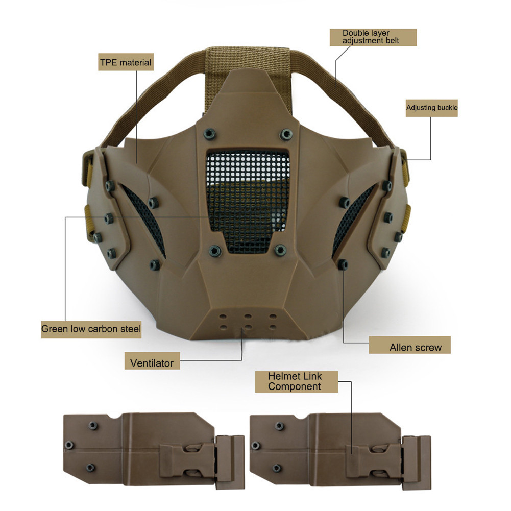 Airsoft Mask 700FPS Impact Resistance Safety Mask Detachable for ...
