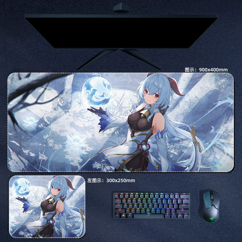 90x40cm Ganyu Large Mouse Pad Genshin Impact Mousepad Cocogoat Keyboard ...