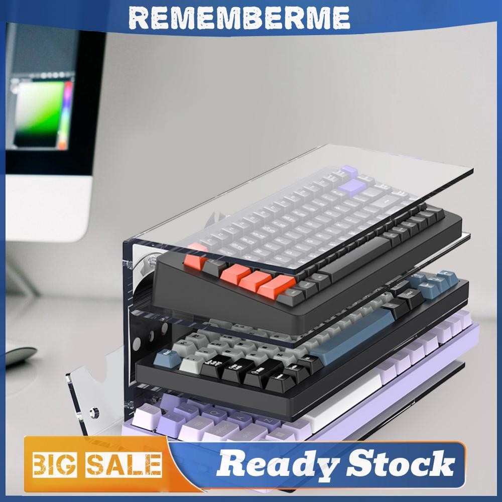 [NEW]Acrylic Keyboard Mouse Storage Rack 3-Tier Keyboard Display Stand ...