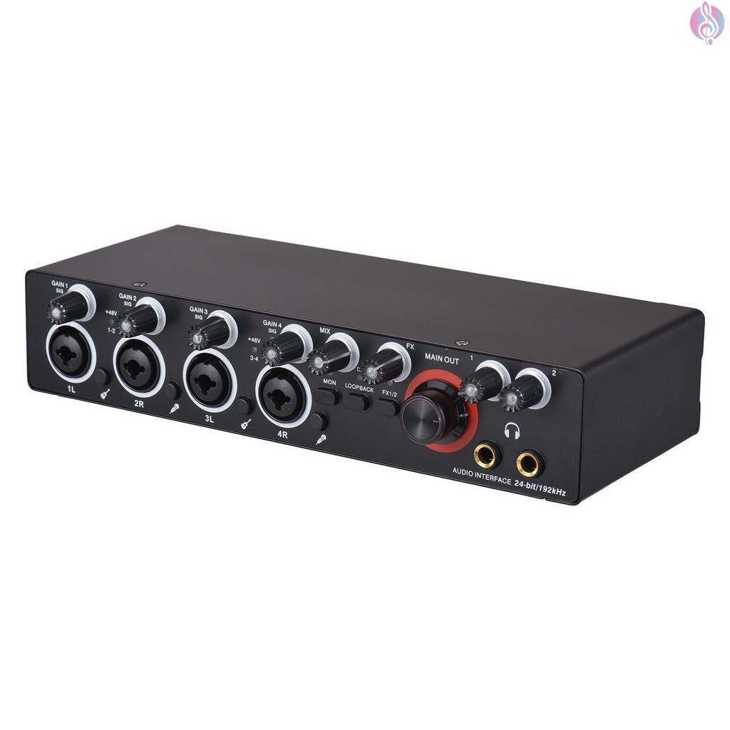 4 Channels Recording Sound Card with Driver Free Audio Interface, 4-in ...