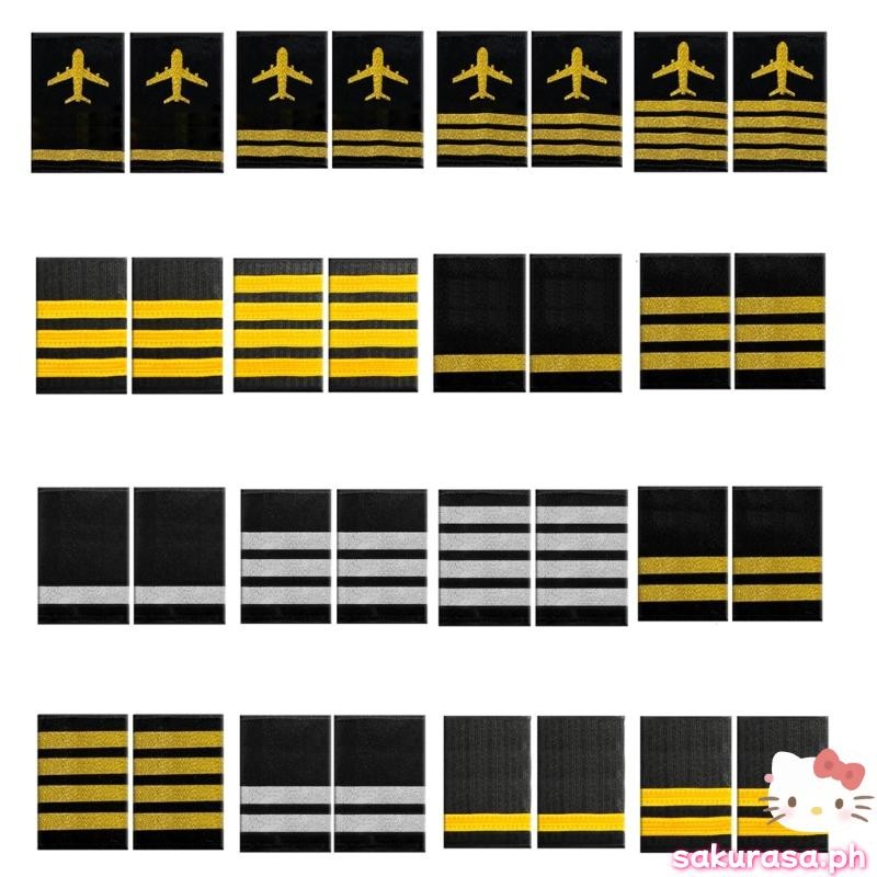 SAK 1Pair Professional Pilot Epaulets Captain Uniform Accessories ...