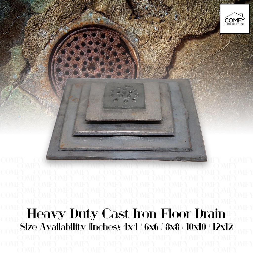 HEAVY DUTY Outdoor Indoor Cast Iron Pundido Floor Drain Strainer 4x4 ...