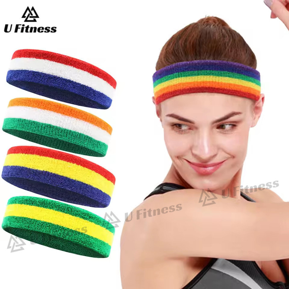 Colourful Sports Hair Band Elastic Wide Gym Yoga Exercise Headband ...