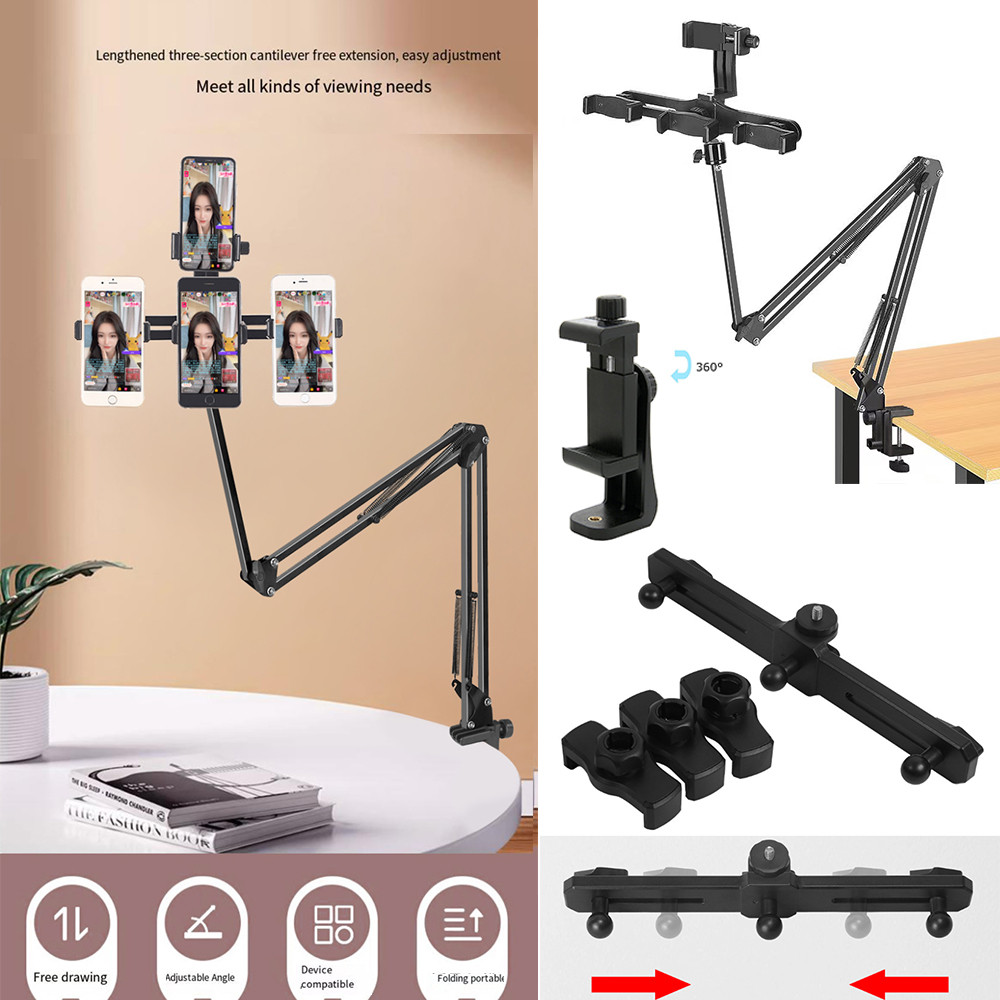Extended cantilever desktop cell phone holder heightened multiple cell ...